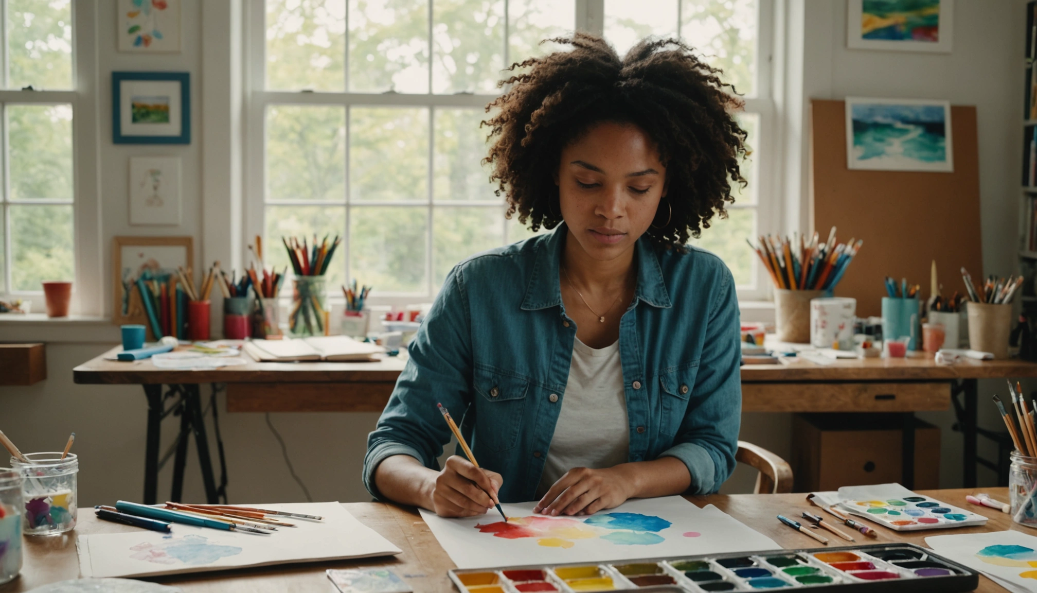 Activités artistiques à faire maison : espace créatif